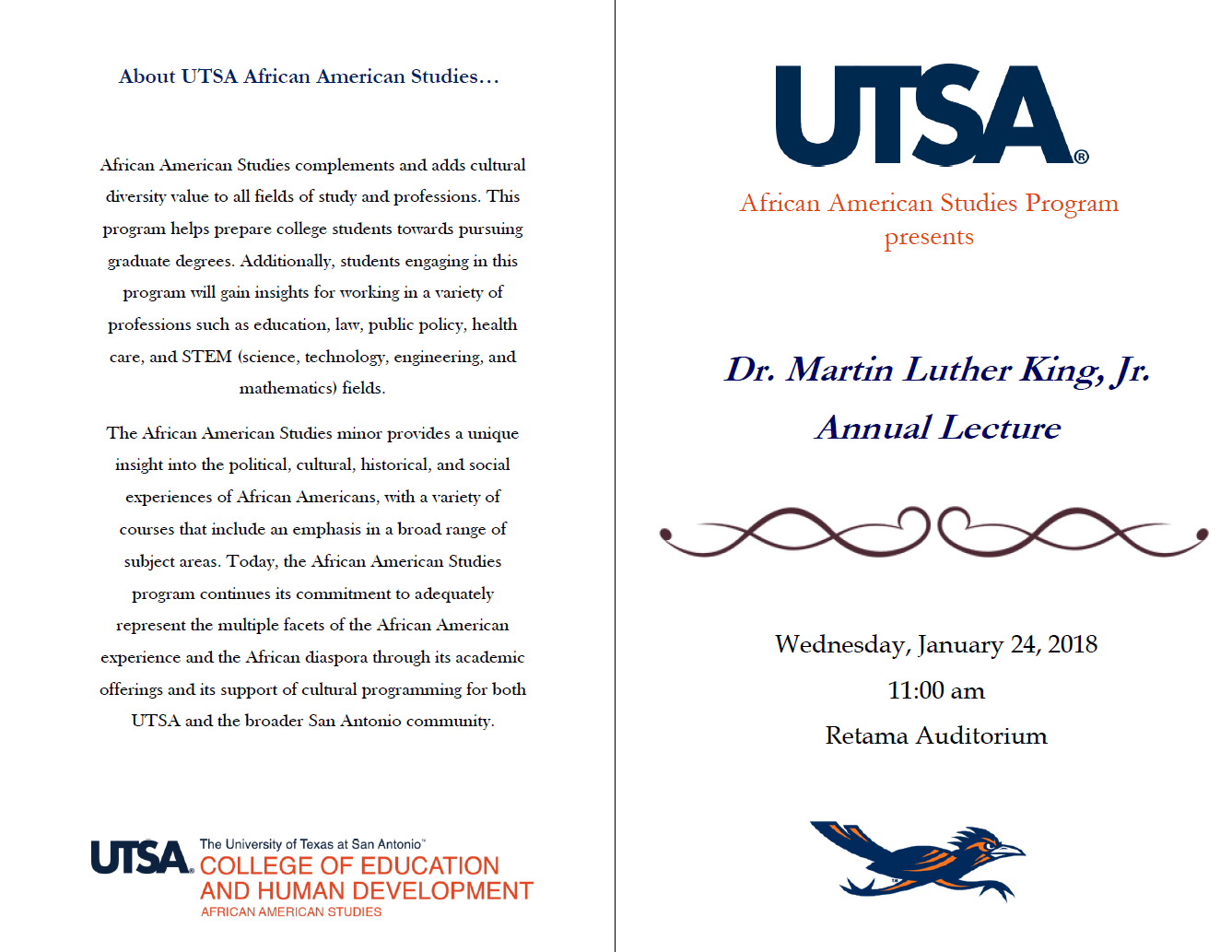 2018 UTSA Dr. Martin Luther King, Jr. Lecture Series – UTSA IES Pathways